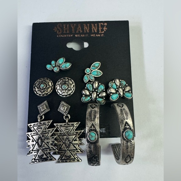 Shyanne | Jewelry | Shyanne Silver And Turquoise Earring Set | Poshmark